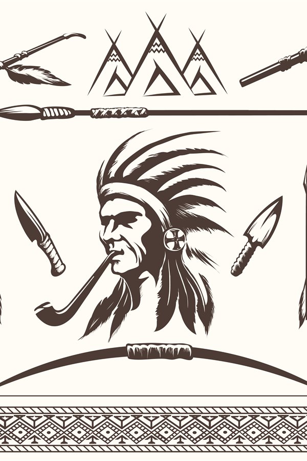 Native american indian ethnic elements