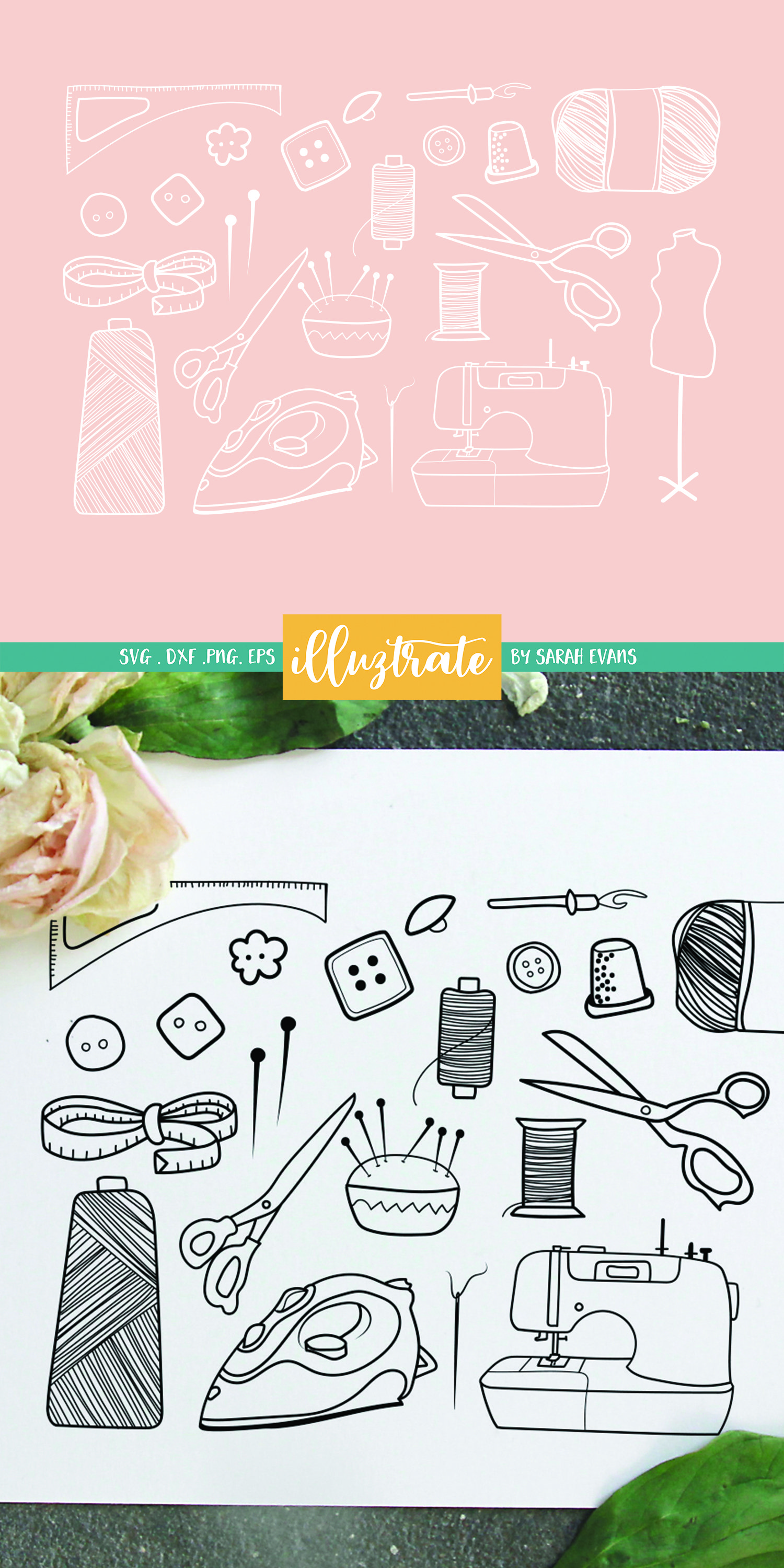 Sewing SVG Cut Files |Crafters Cut Files | Sewing Clipart