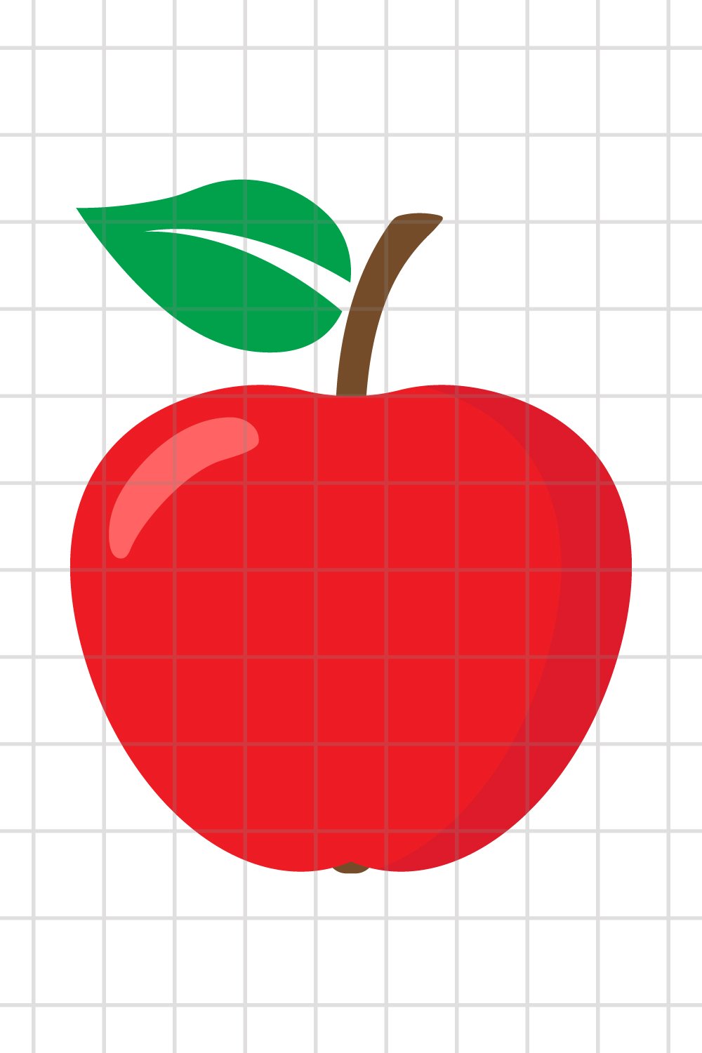 Red apple with leaf icon in flat style EPS, AI, PNG, JPG.