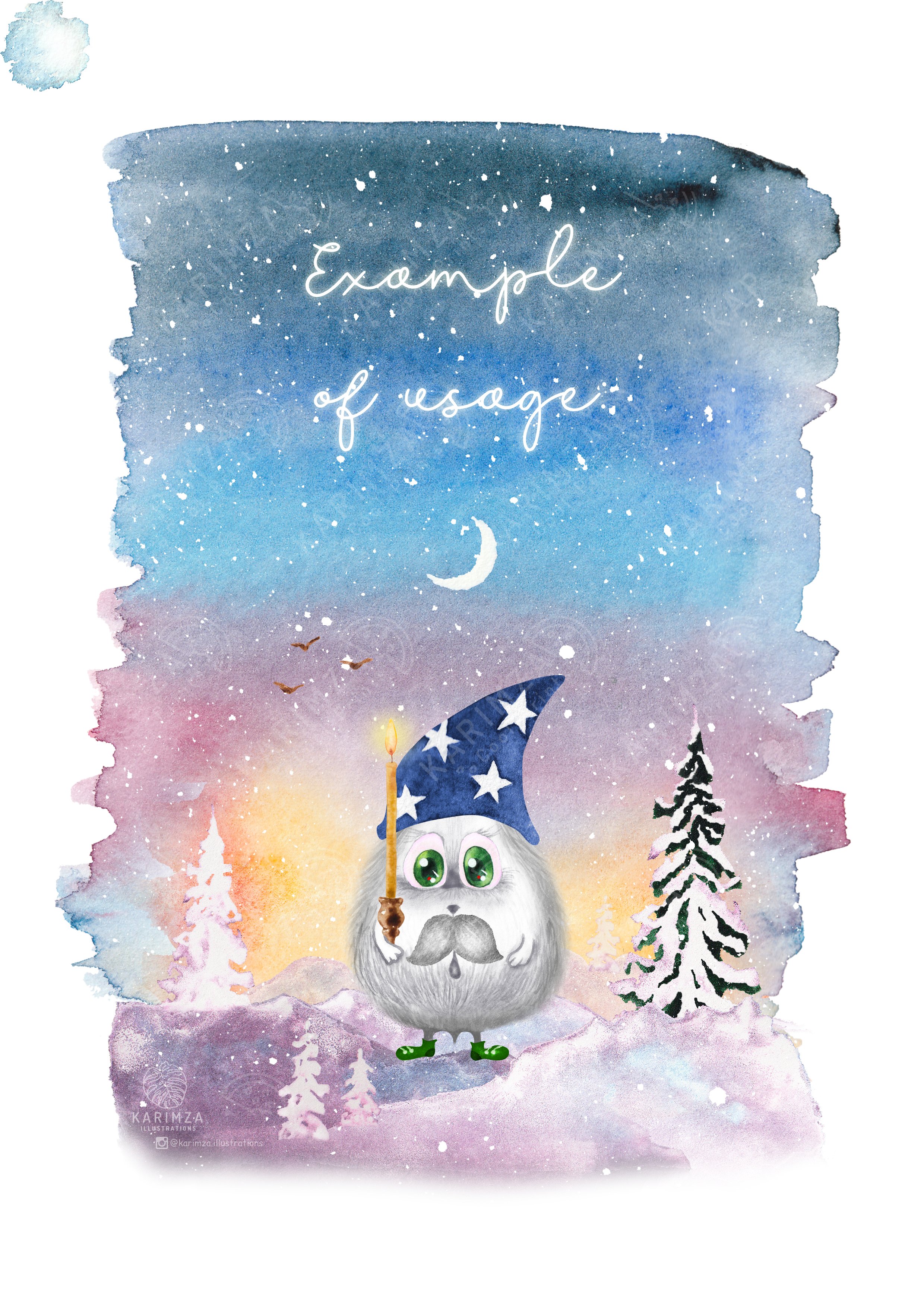 Winter Wonderland clipart, Cute Watercolor Christmas Clipart