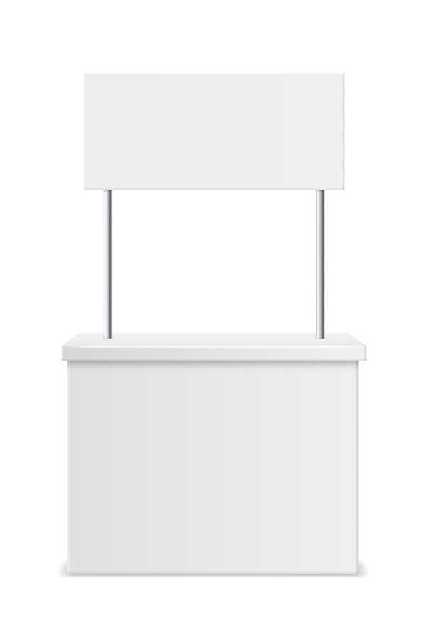 Advertising stands. Realistic blank modern simple rack or co