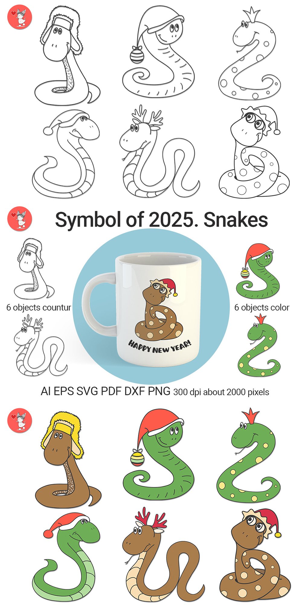 Symbol of 2025. Snakes