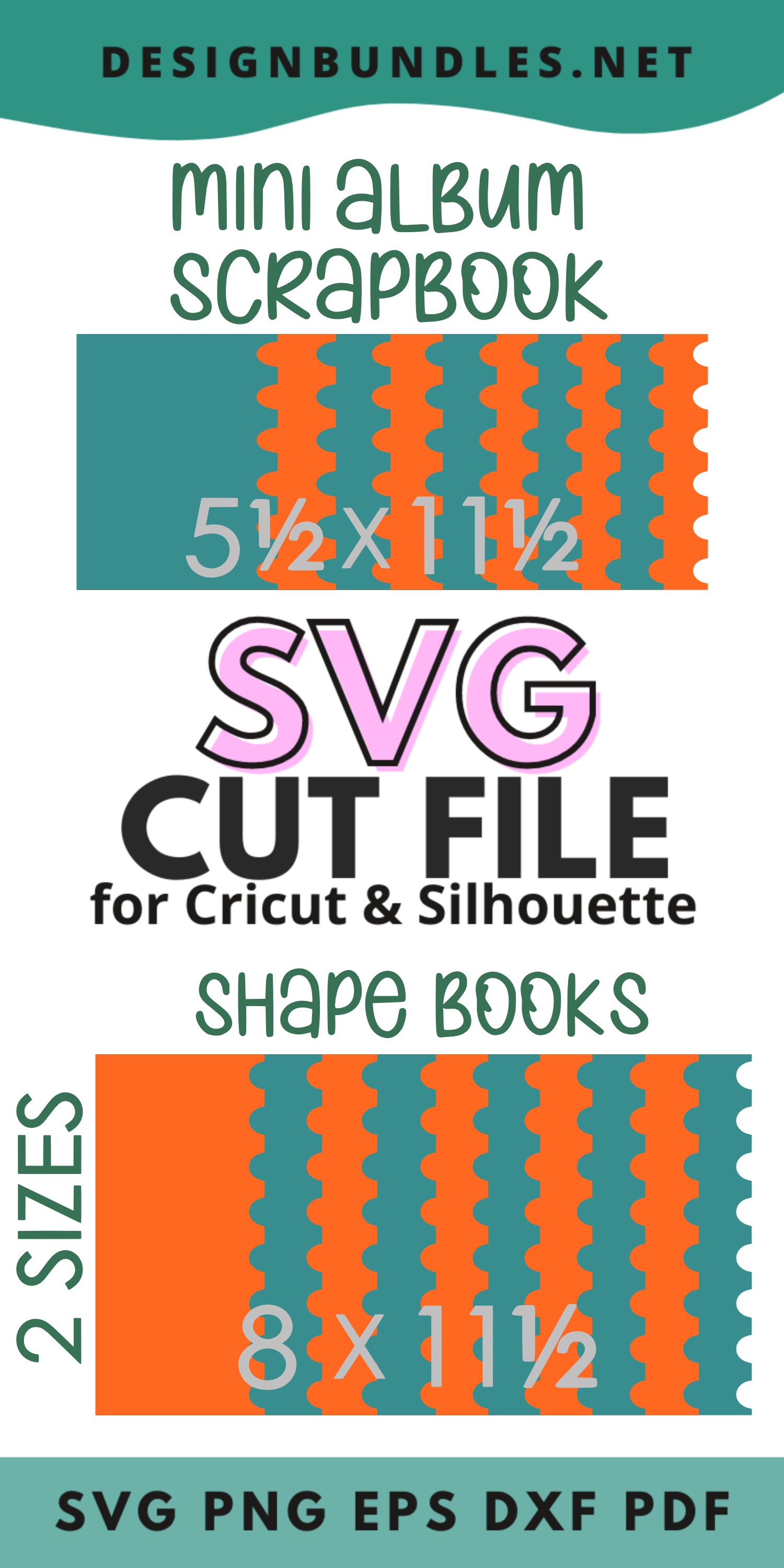SHAPE MINI BOOK ALBUM DESIGN # 05 with 10 PAGES SVG CUT FILE