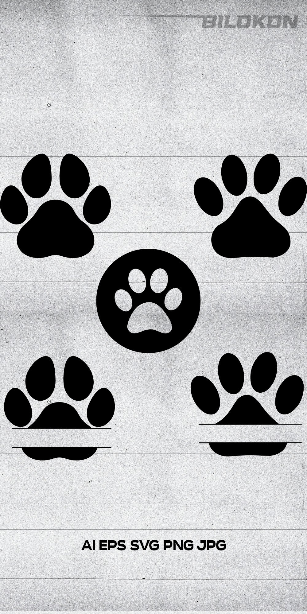 Paw prints design set icon, SVG Vector