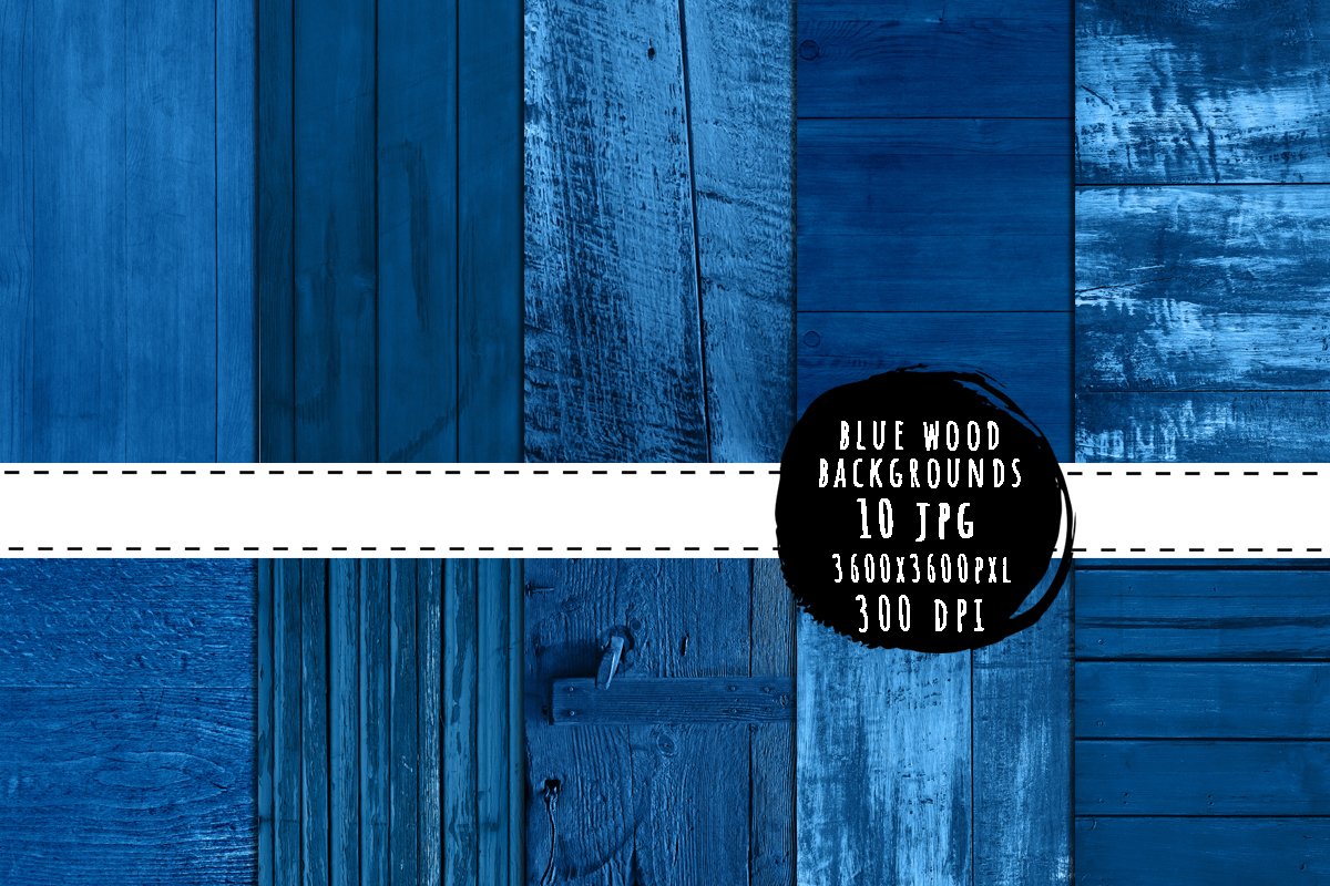 Classic blue wood backgrounds bundle