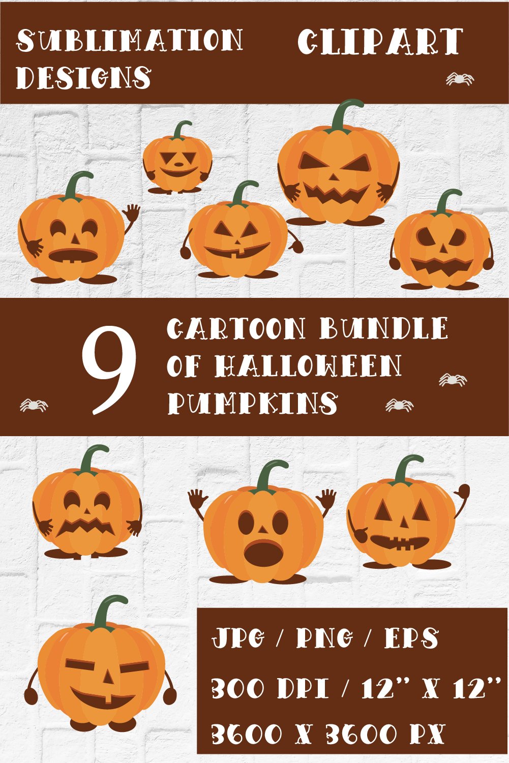 Halloween Bundle. Pumpkins Bundle funny for Sublimation