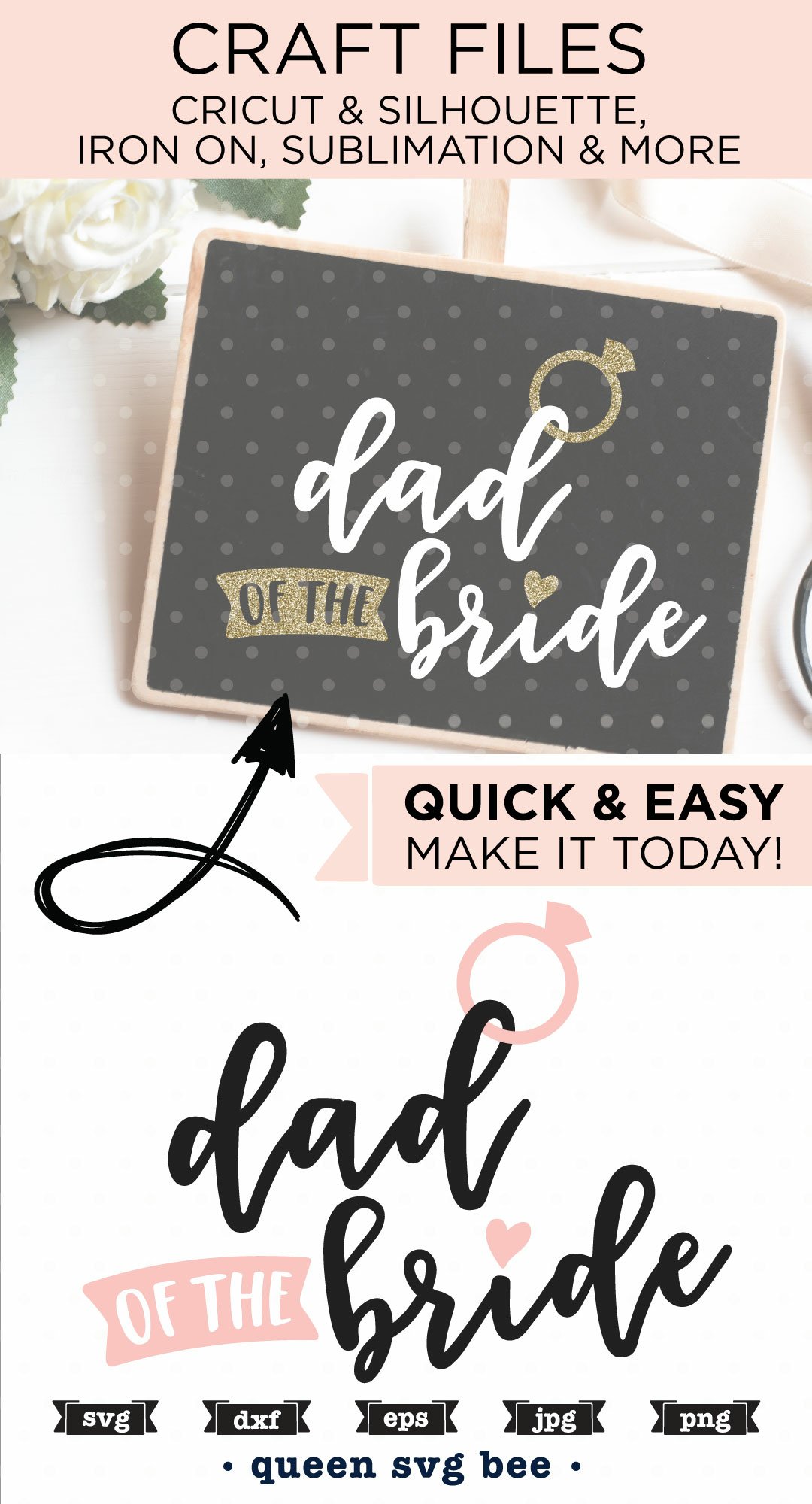 Wedding SVG file for Bride's Dad
