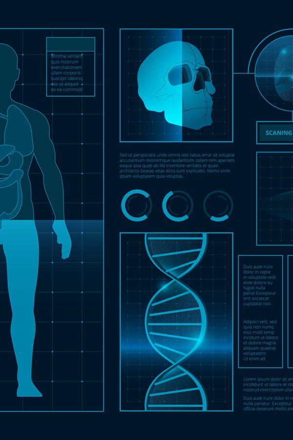 Digital abstract illustrations for health infographic. Pictu