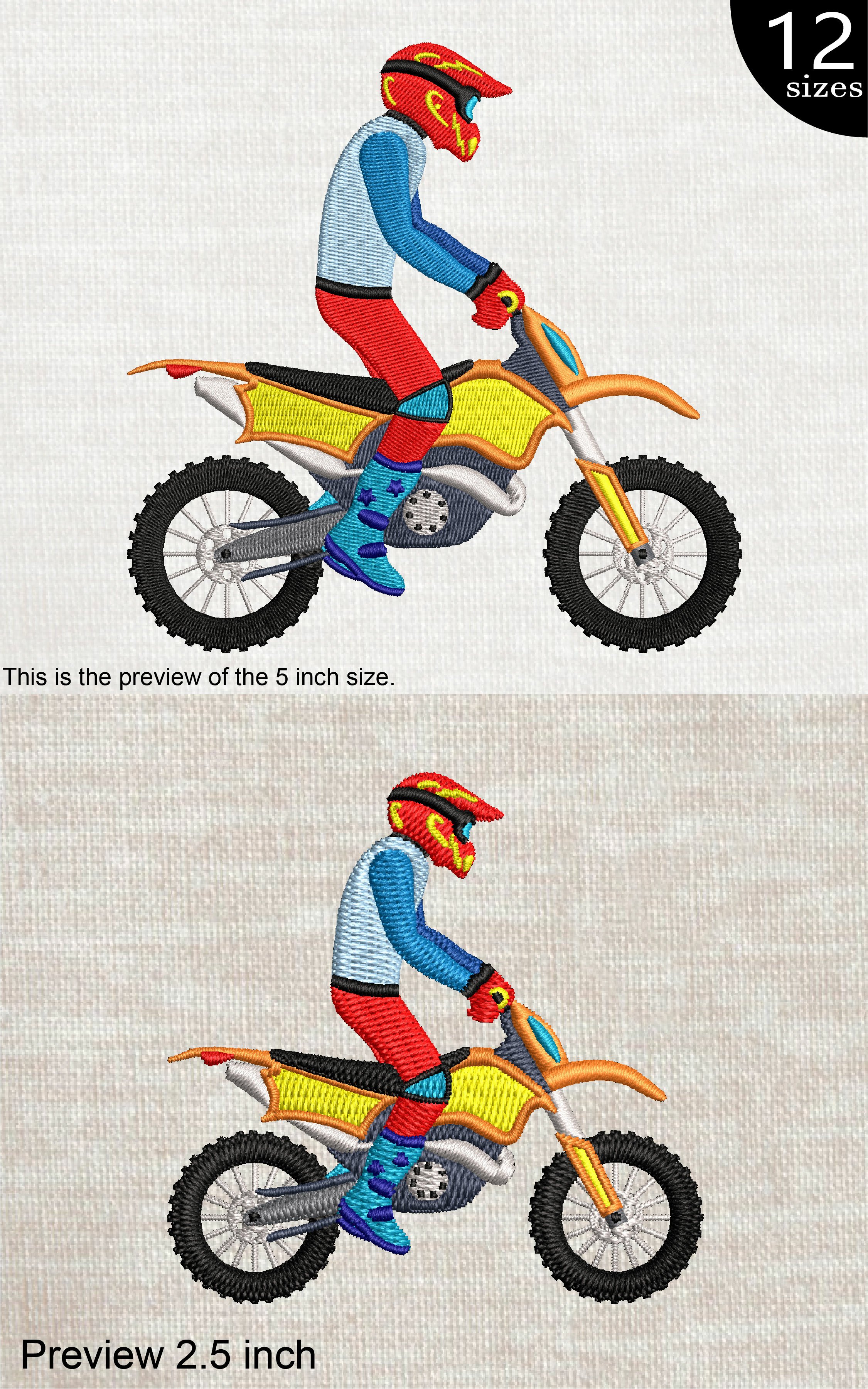 Motocross Biker - Embroidery Files - 89e