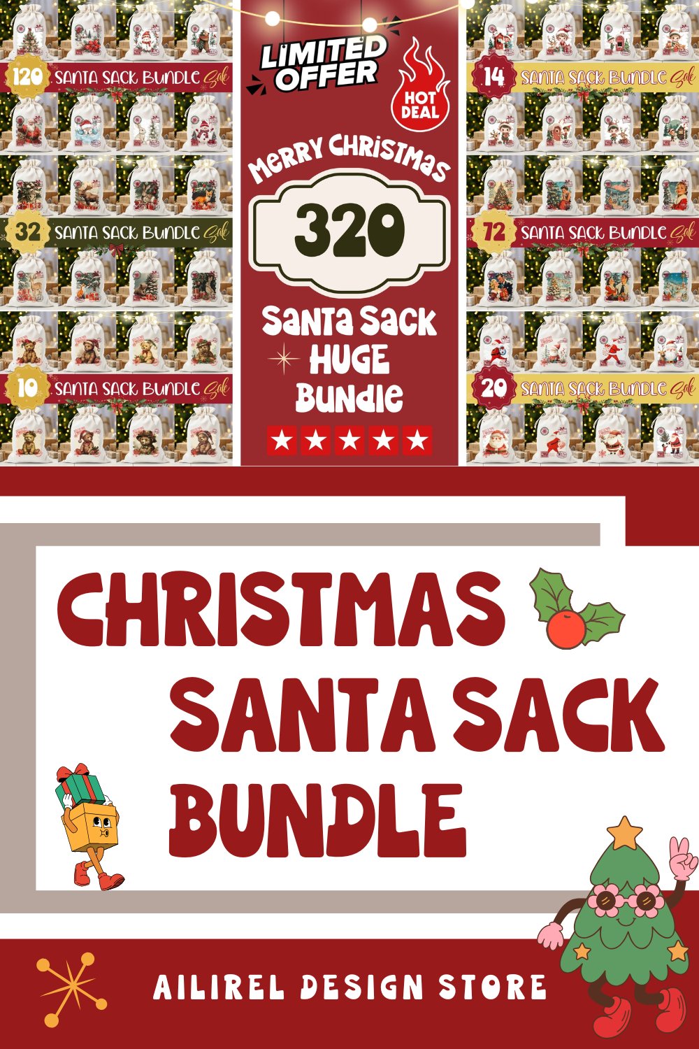 Big Christmas Santa Sack Bundle, Christmas Gift (4924748)
