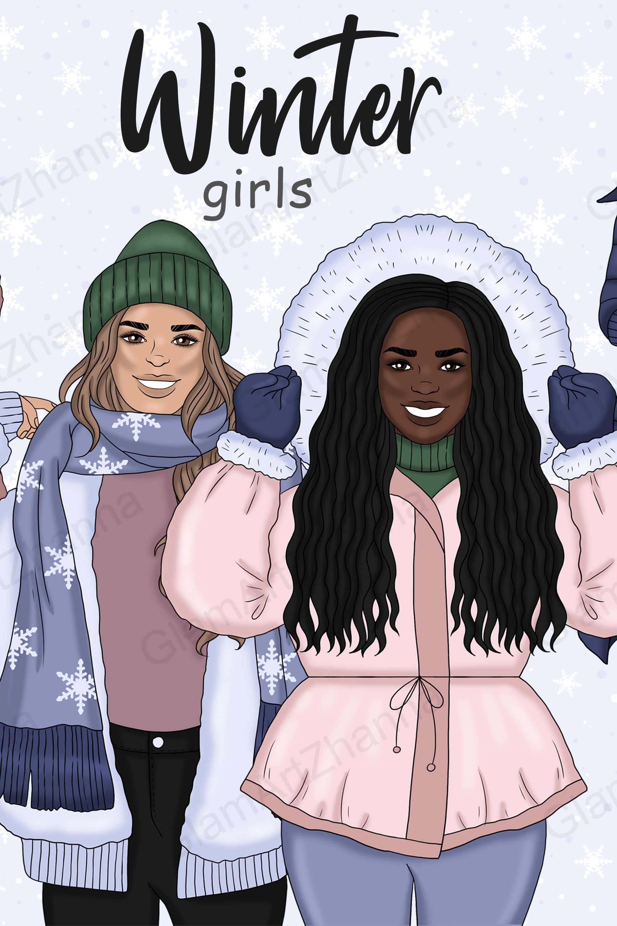Winter Girls Clipart | Planner Girl Clipart Bundle