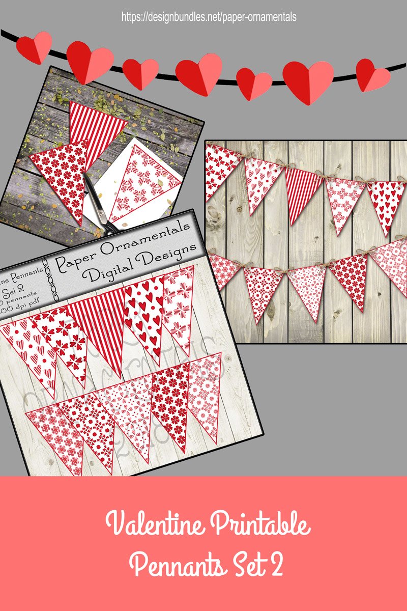 Printable Valentine Pennant Banner Set 2 (199559) | Printables | Design ...