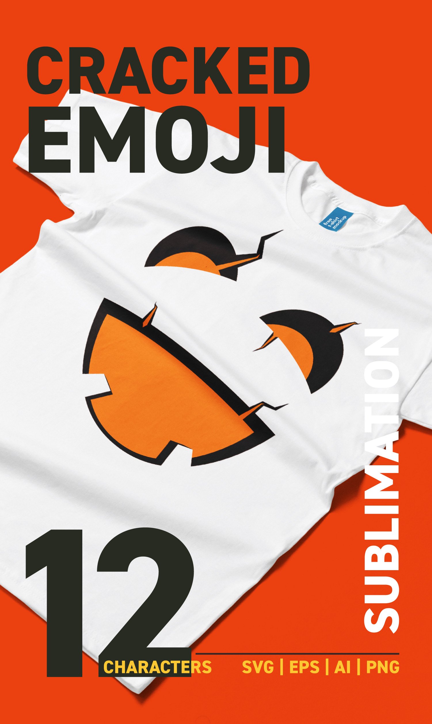 Halloween Emoji Cracked Characters Illustrations