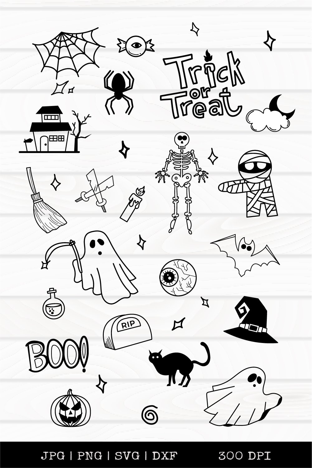 Bundle Halloween Doodle Pack, Halloween SVG PNG (2757914)