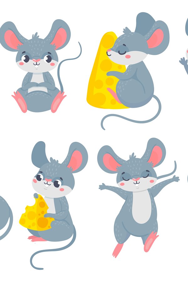 Cartoon mouse. Little cute mouses, funny small rodent pet an