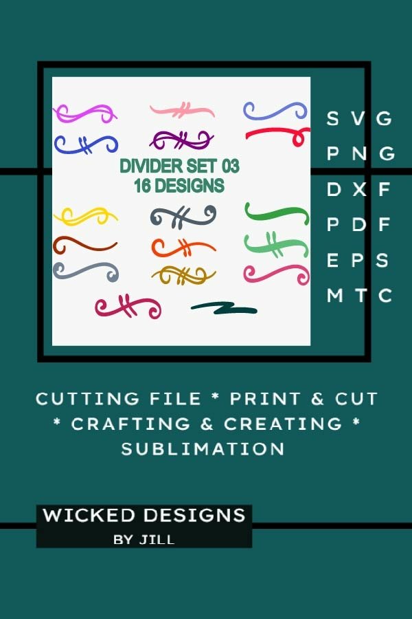 Swishes Dividers Borders Design SET 03 SVG Cut File UPDATED