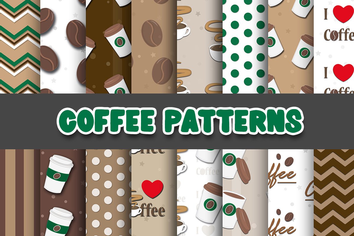 Coffee Digital Papers Patterns
