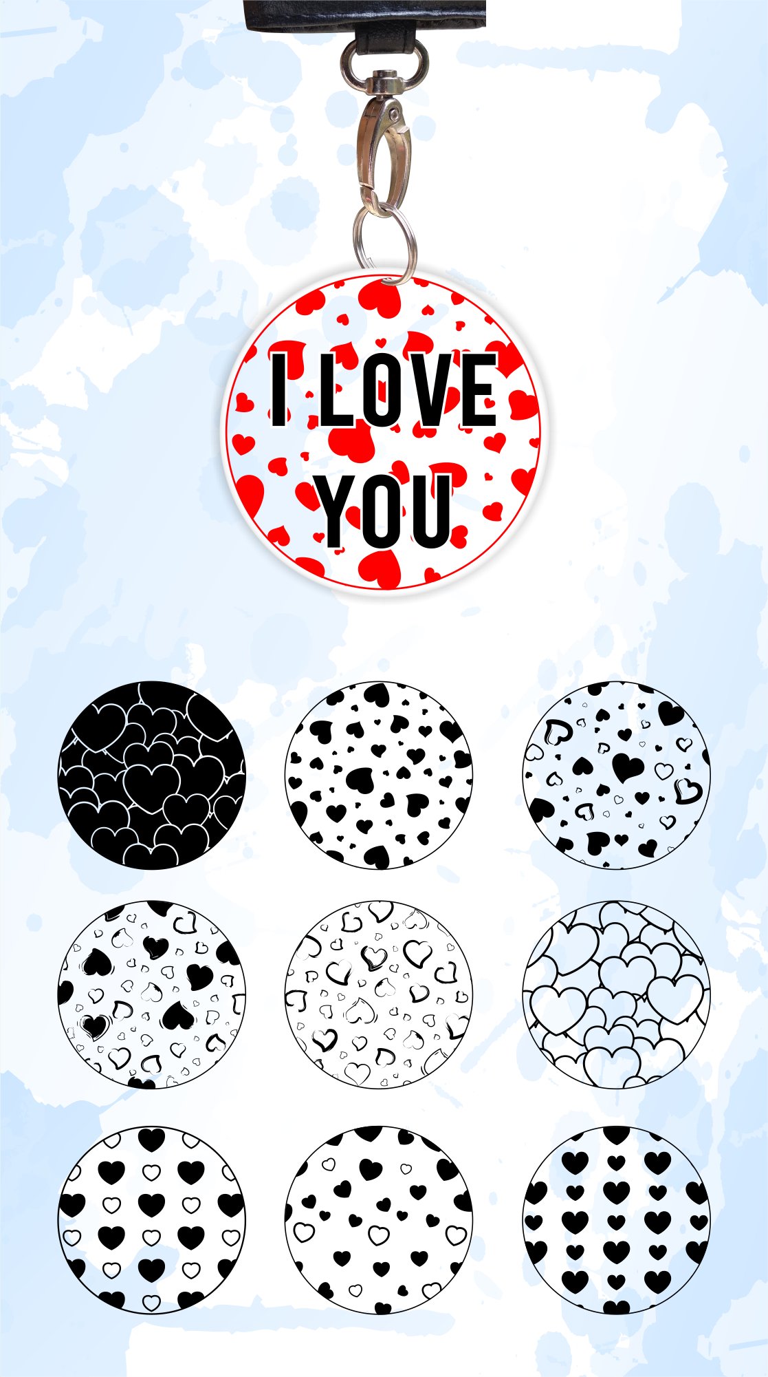 Love Heart Svg Bundle, Valentines Day keychain svg Bundle