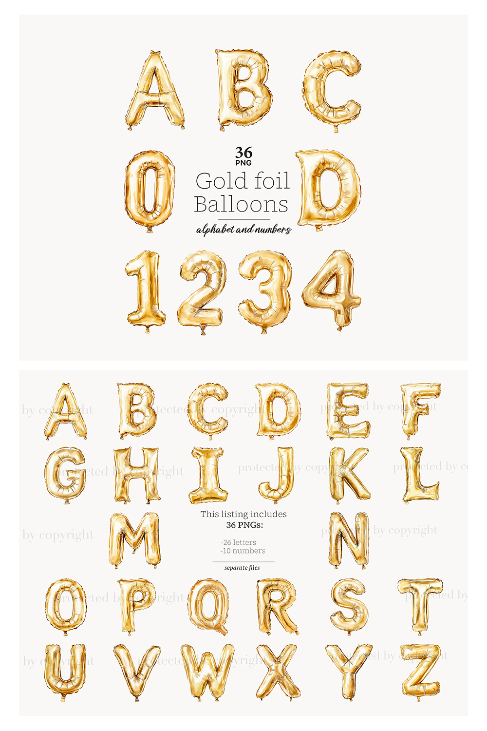 Gold Foil Alphabet Balloon Letters | Digital Gold Alphabet