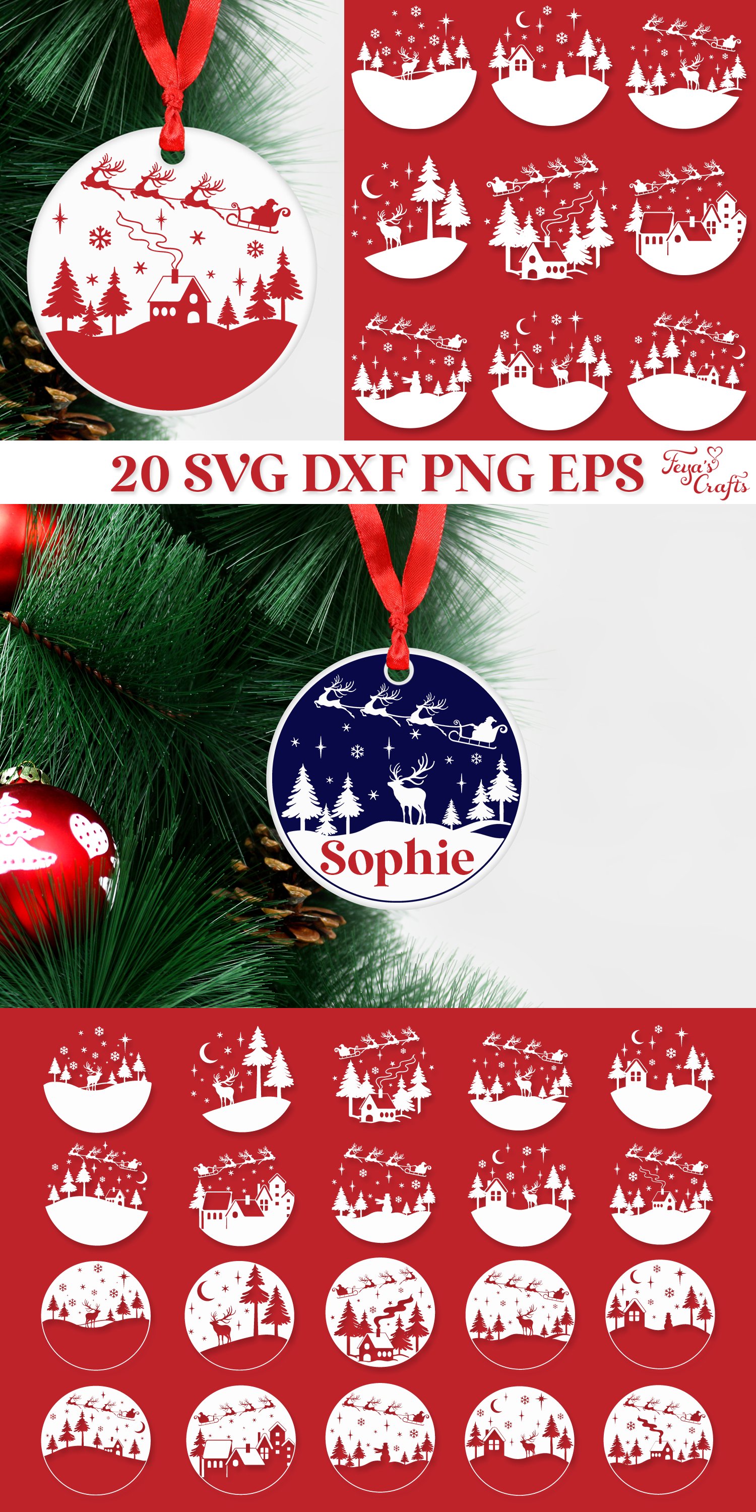 Round Winter Scene SVG Pack