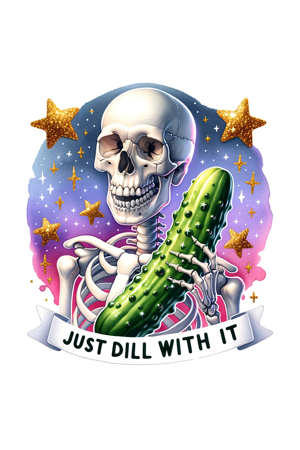 Skeleton Pickle Dill JPG sublimation Design (3637307)