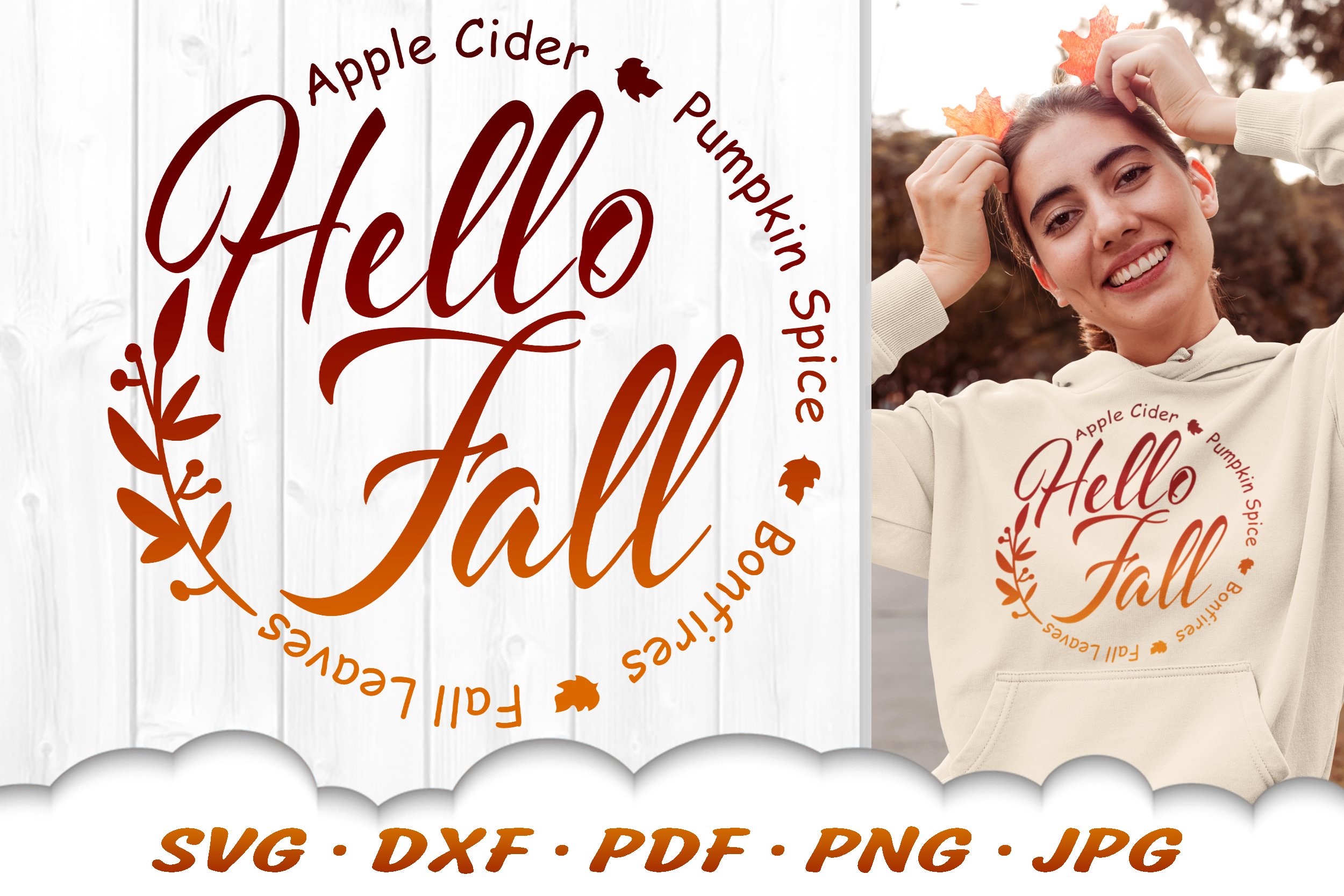 Hello Fall SVG | Fall Leaves SVG Bundle