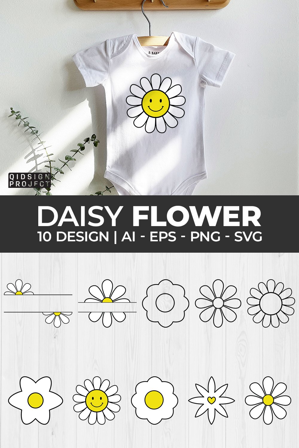 10 Daisy Flower Svg, Daisy Svg, Daisy Monogram, Flower Svg