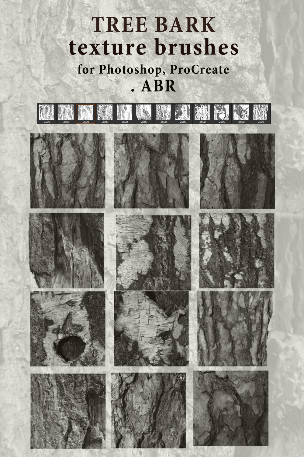 Tree bark texture brushes