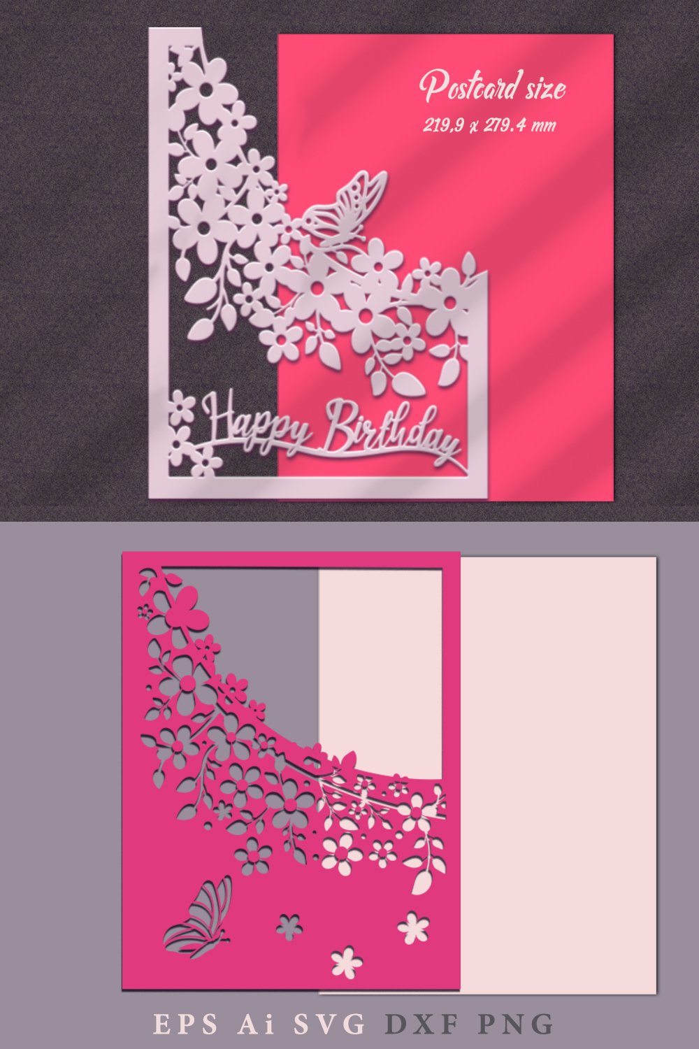 Decorative frame for postcard design