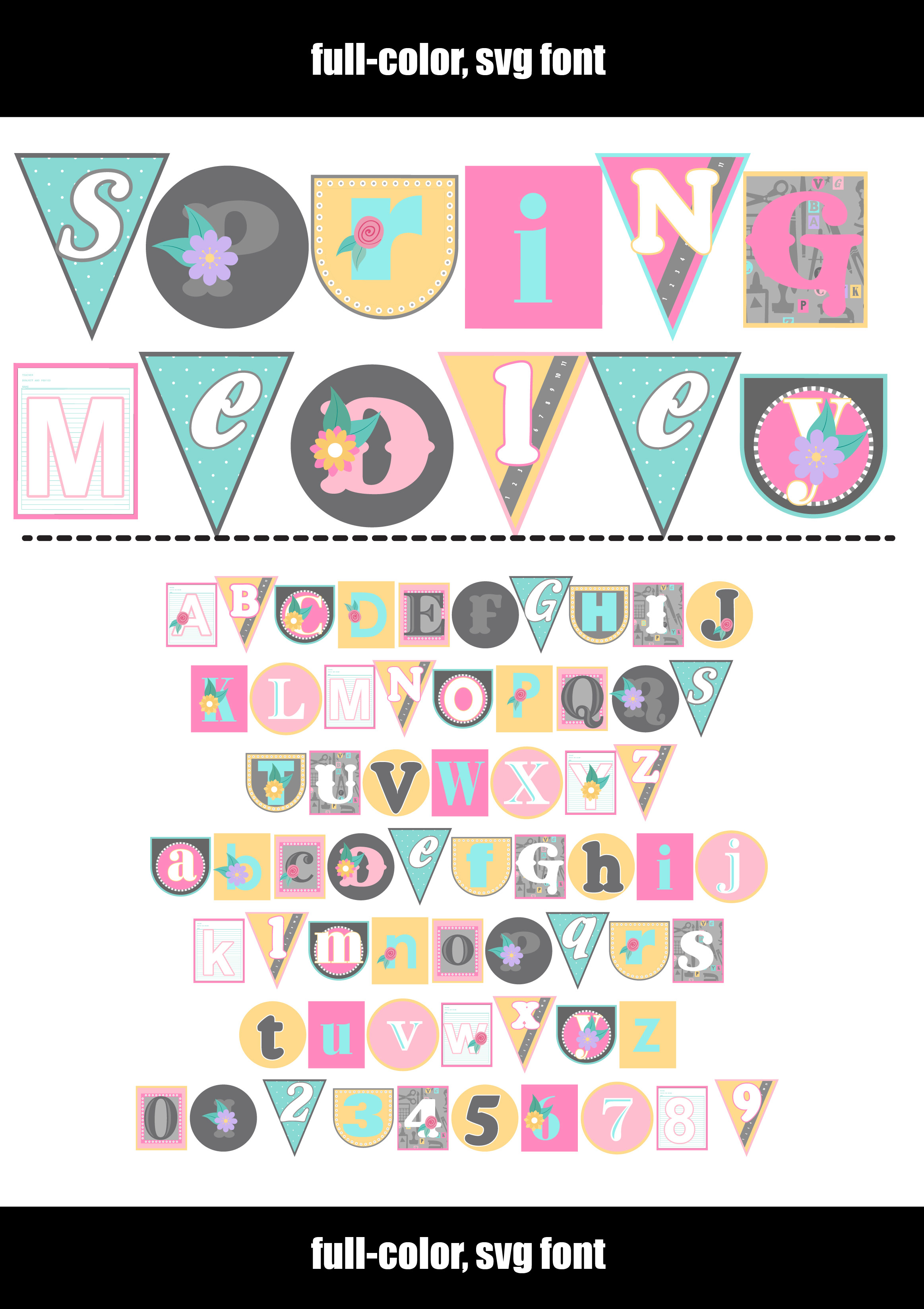 Full Color SVG Font Great for Spring or Easter