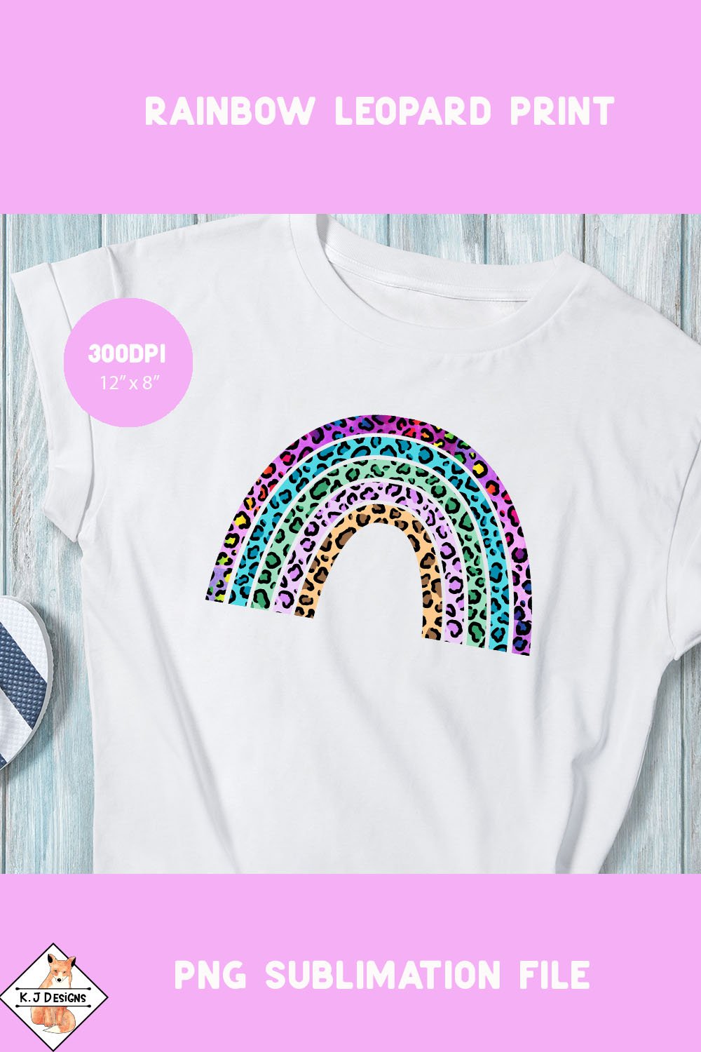 Rainbow Leopard Print Sublimation PNG