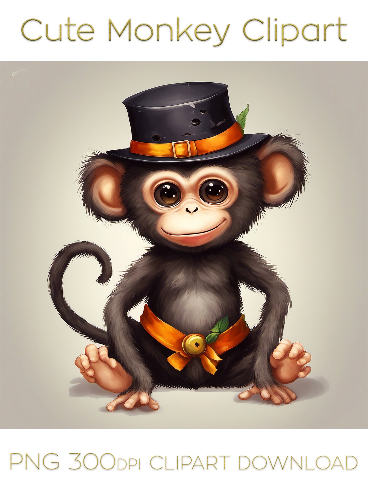 Cute Monkey clipart 7 Halloween Monkeys sublimation PNG JPEG
