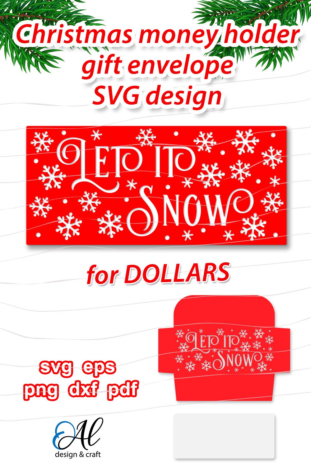 Christmas Money Card Holder Svg| Money Envelope Template Svg