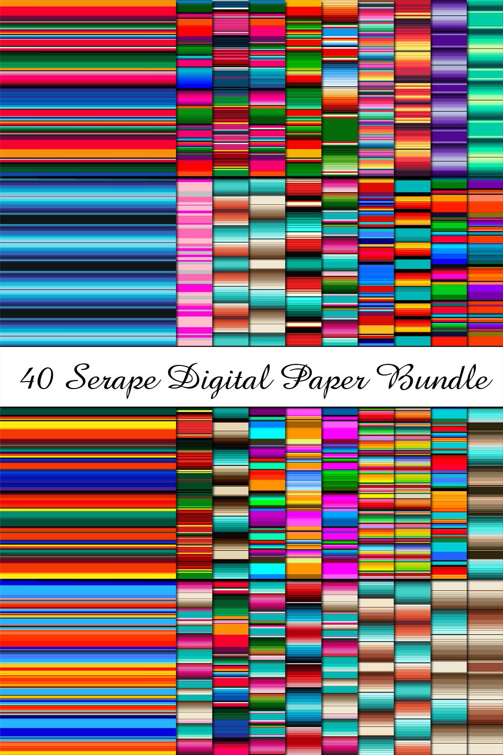 Mexican Serape Digital Paper Background Sublimation Bundle
