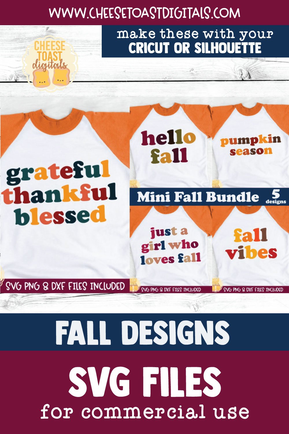 Mini Fall Bundle | 5 Thanksgiving & Autumn SVG Files