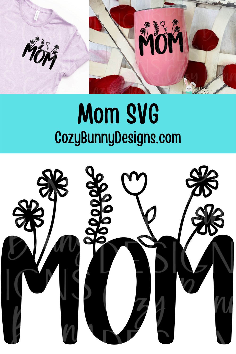 Mom with Flowers SVG