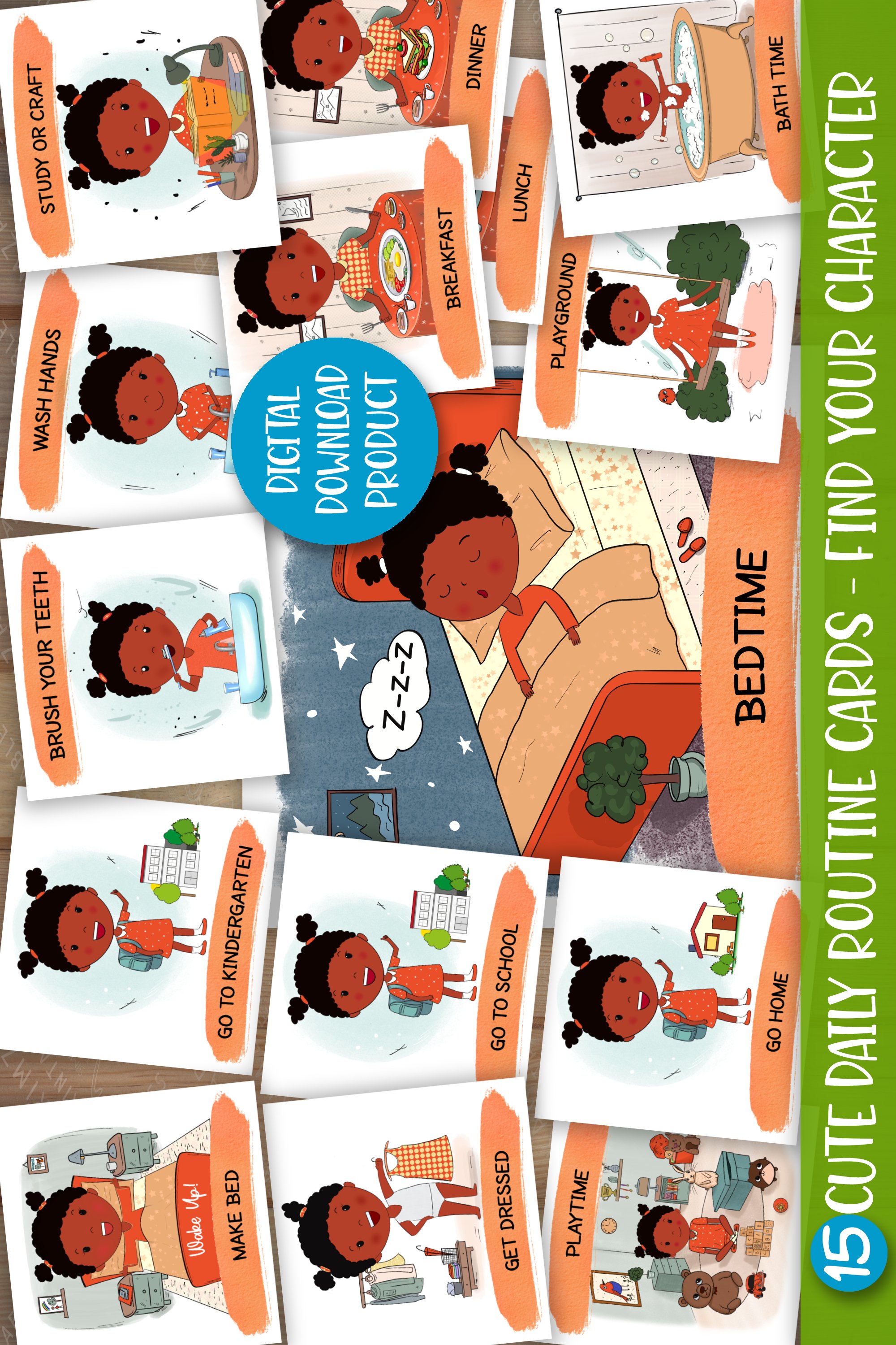 Daily Routine Cards Printable, Toddler Routine Chart Visual