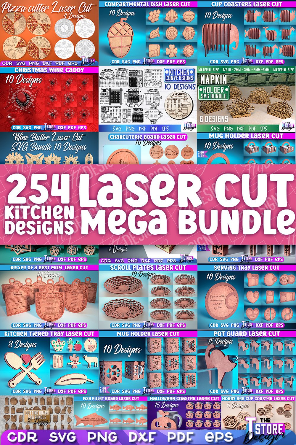 Kitchen Mega Laser Cut SVG Bundle|Home Mega (2826903)