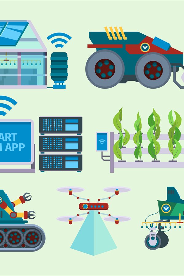 Smart farm. Unmanned farming agriculture innovations digital