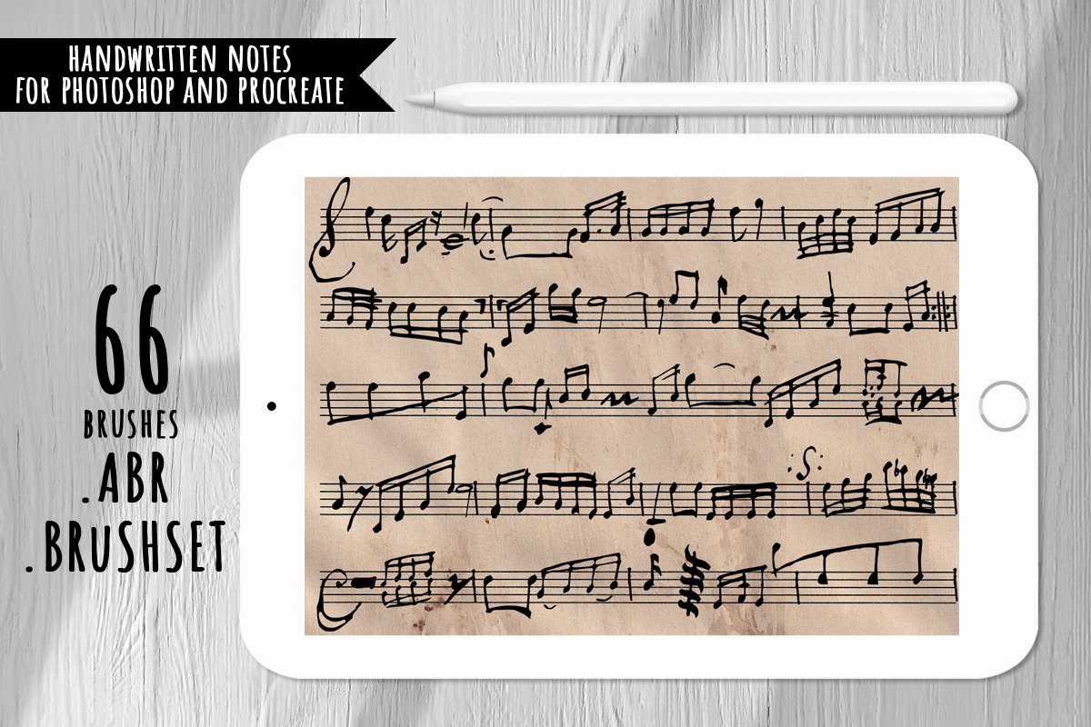 Brushes for Photoshop, Procreate. Handwritten notes