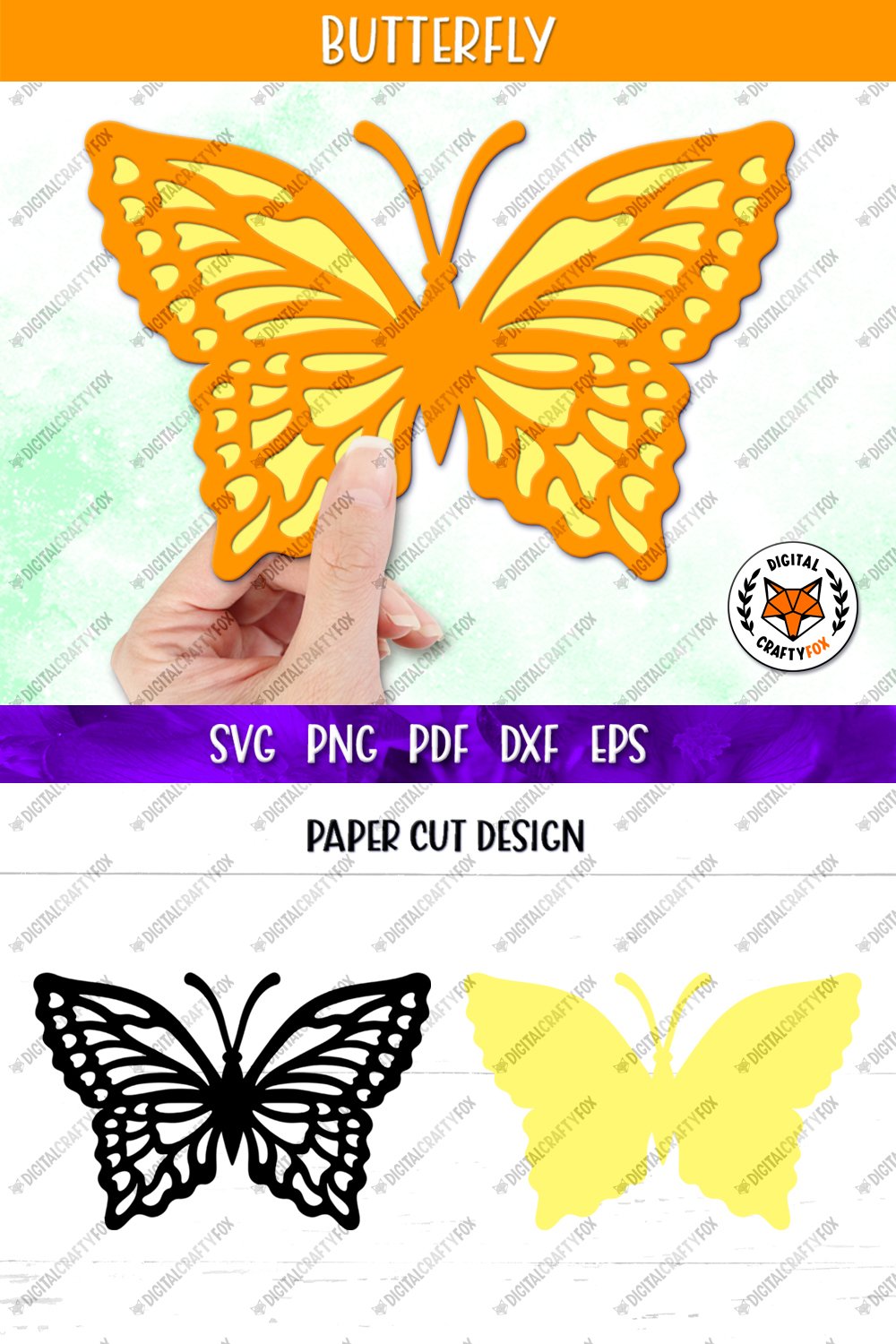 3D Butterfly SVG, Butterfly Paper Cut, Butterfly Cut File
