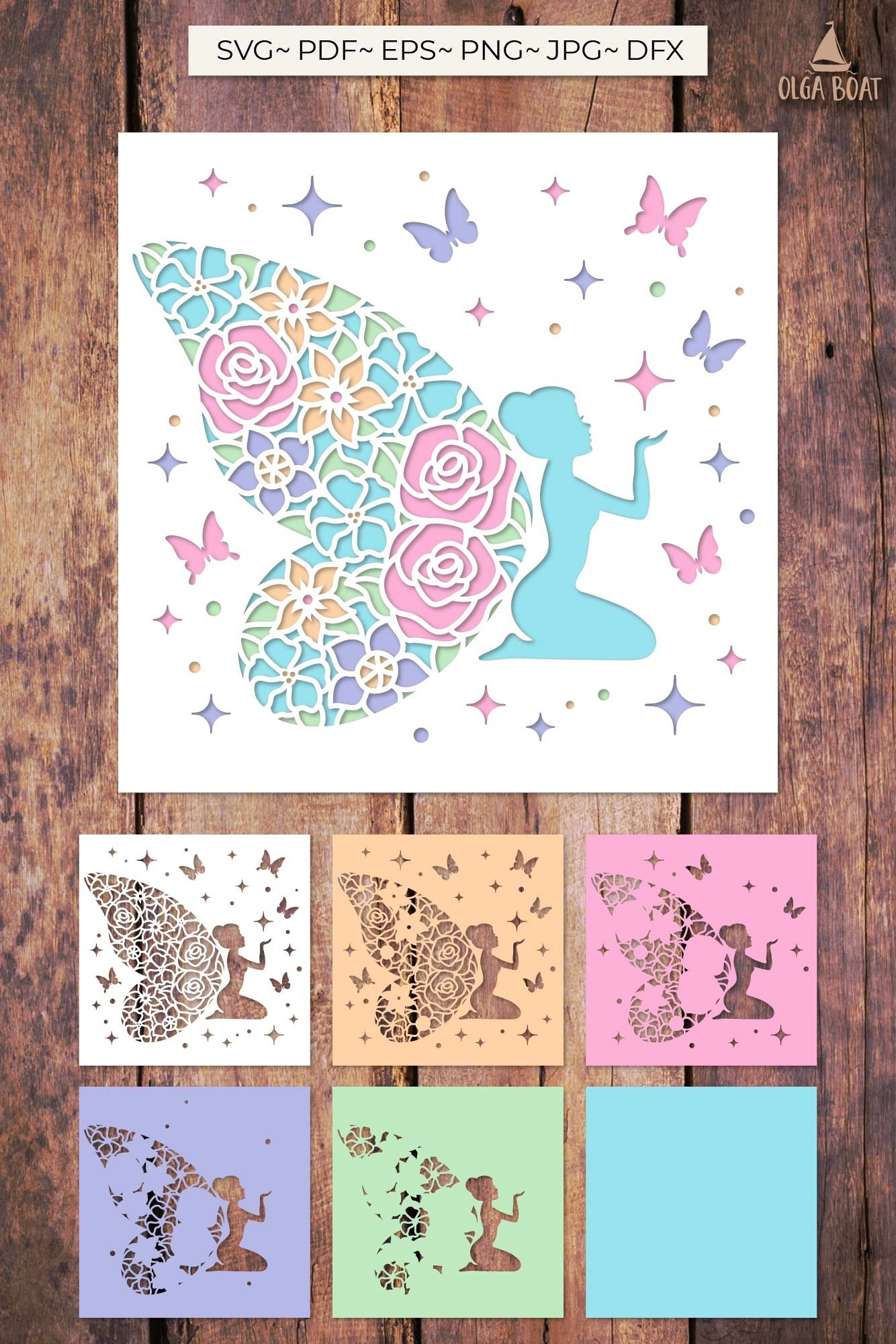 3d Fairy SVG | Flowers Fairy Girl birthday card