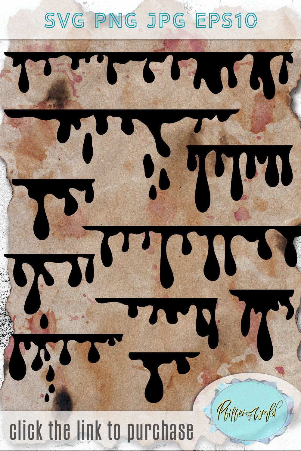 Dripping Liquid Border SVG Bundle | Bloody Halloween Clipart