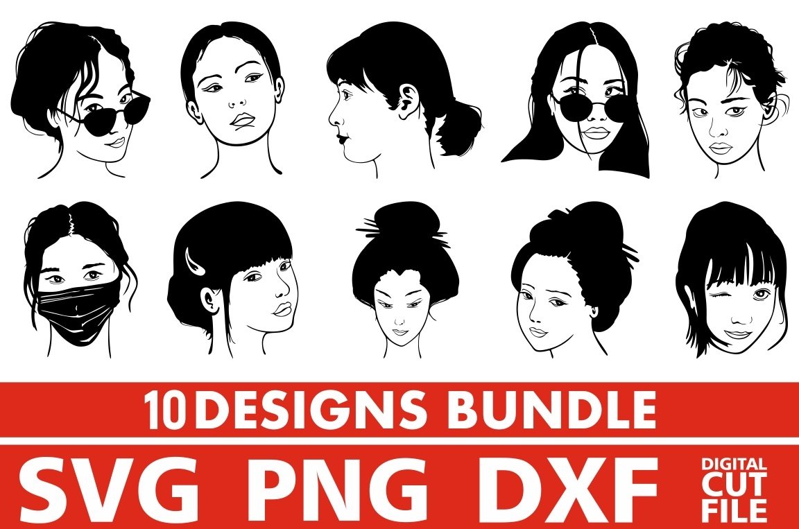 10x Asian Girl Bundle svg, Japan svg, Filipino svg, Korean