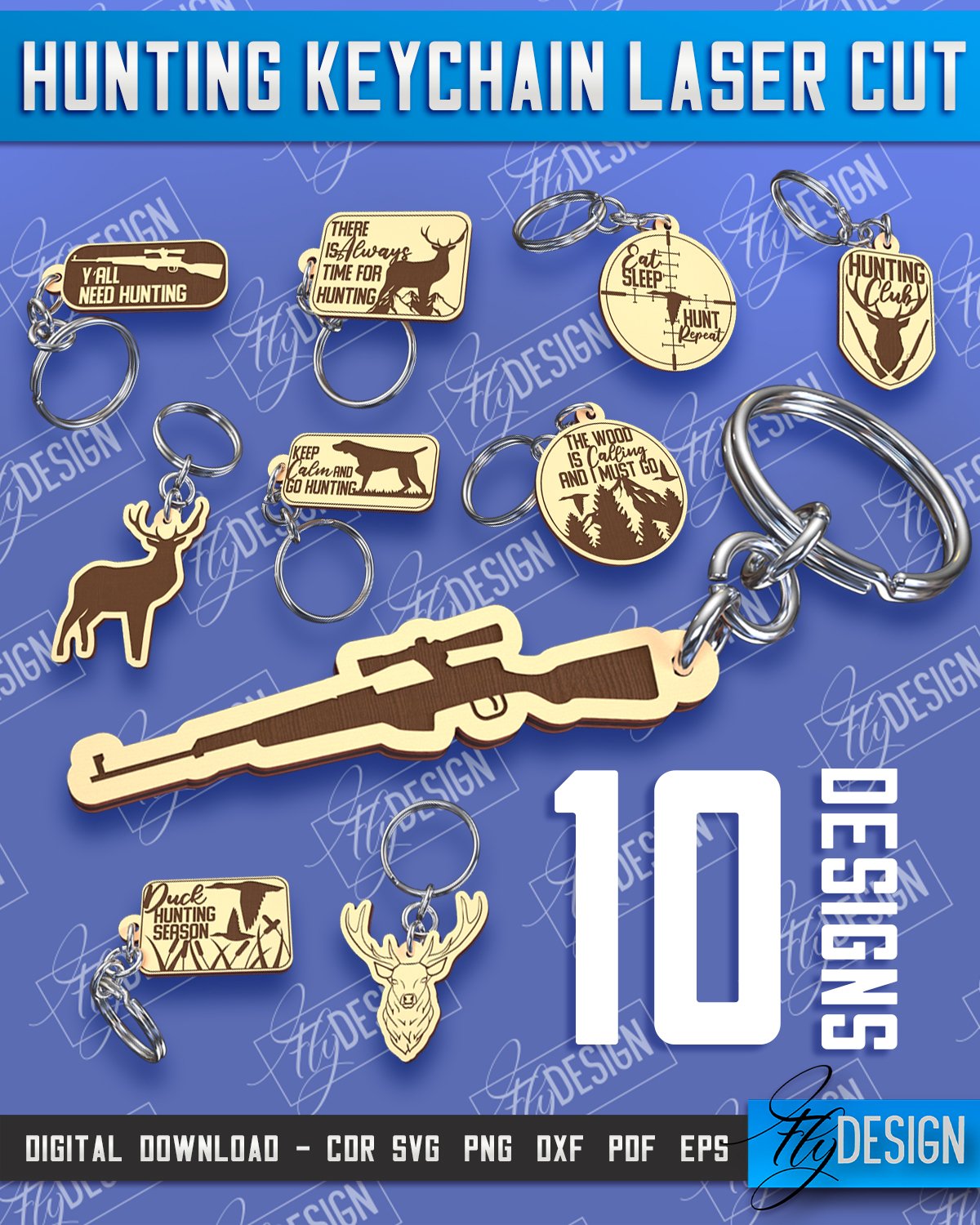 Hunting Keychain Laser Cut | Hunting Season |Gift (3918170)