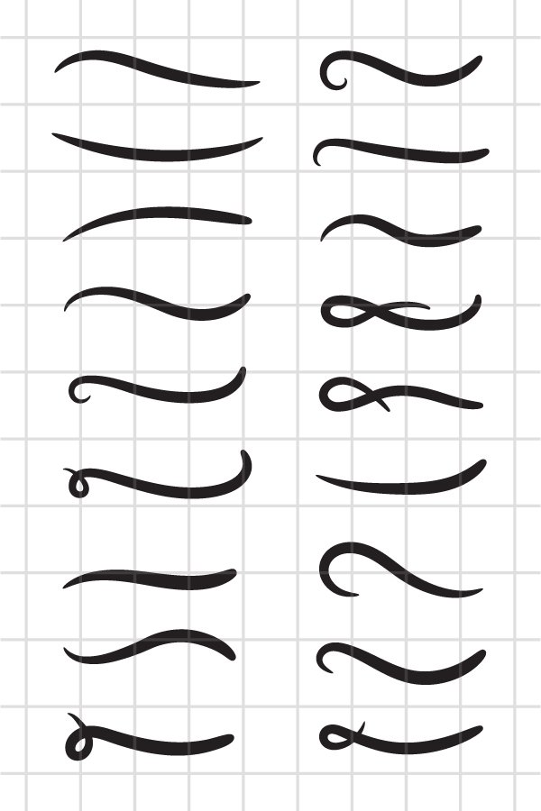 Swishes, swashes, swoops, Cut File, SVG. Hand (1567435)