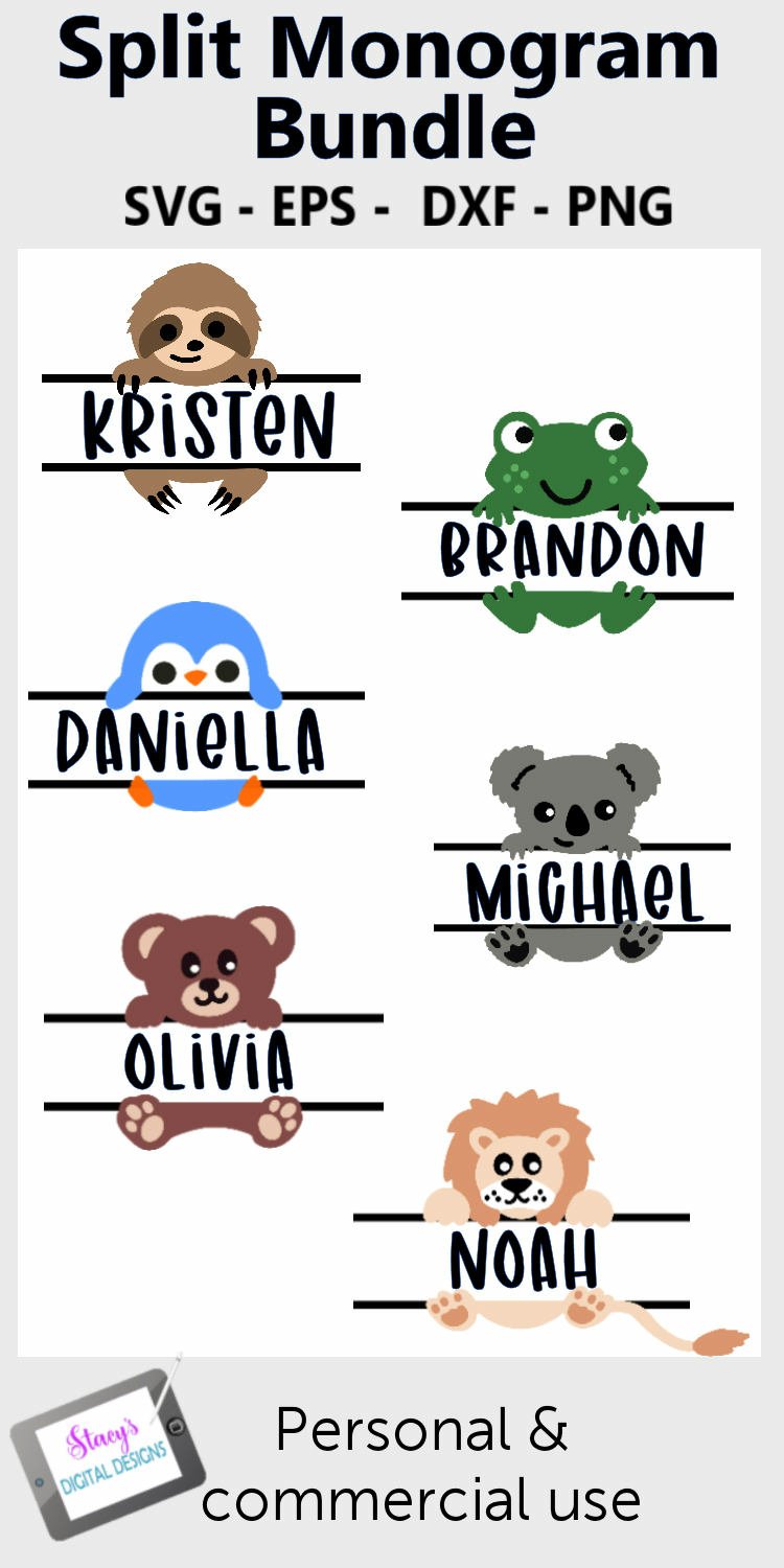 Baby Animal Split Monogram Bundle - 6 Designs