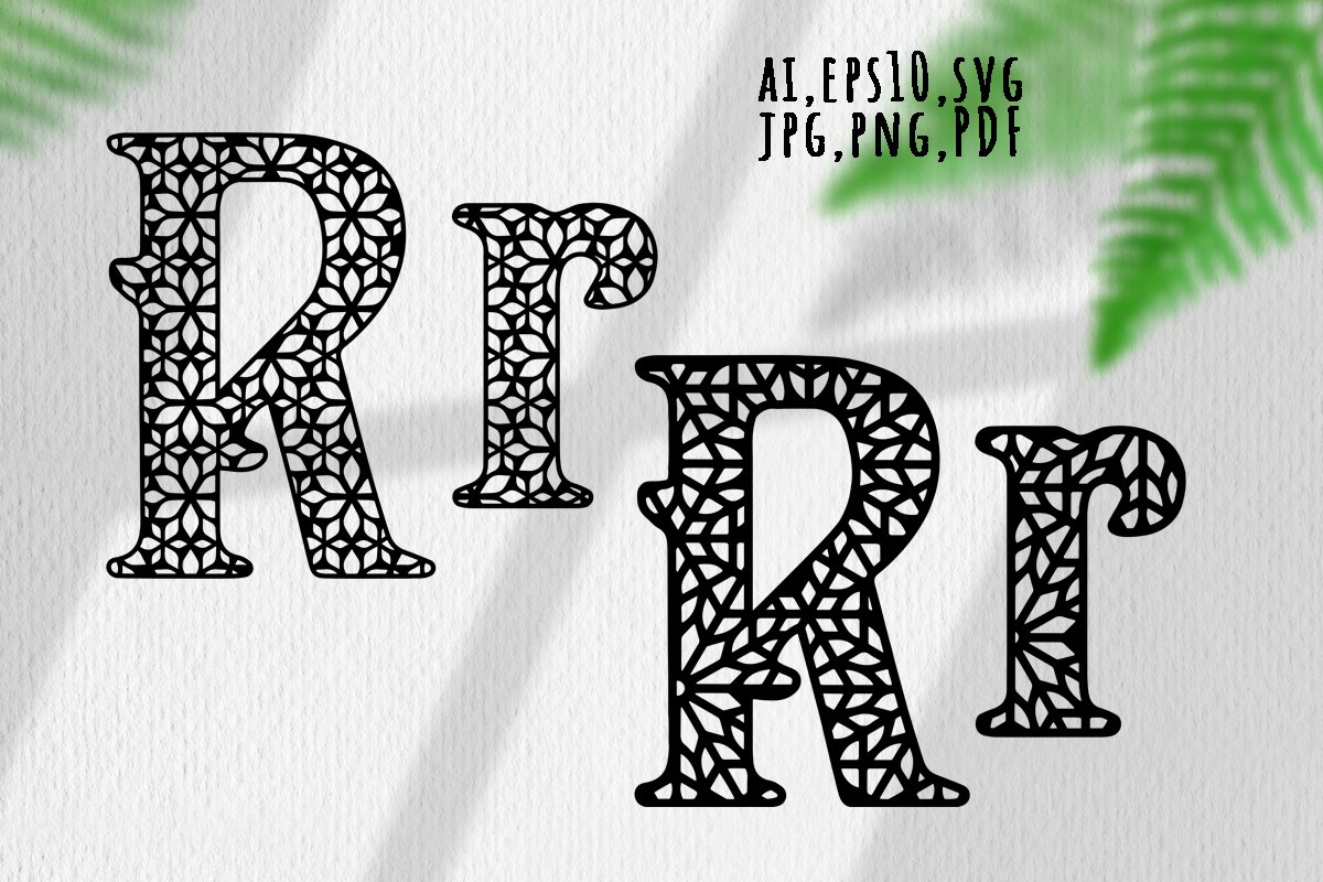 Decorative letter R. SVG Cut file