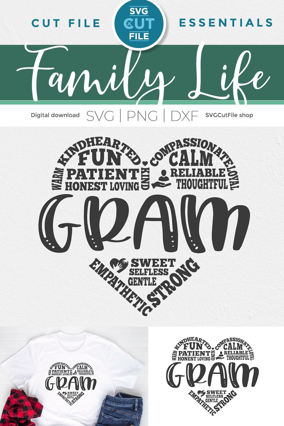 Gram svg-grandma design for Cricut or Silhouette