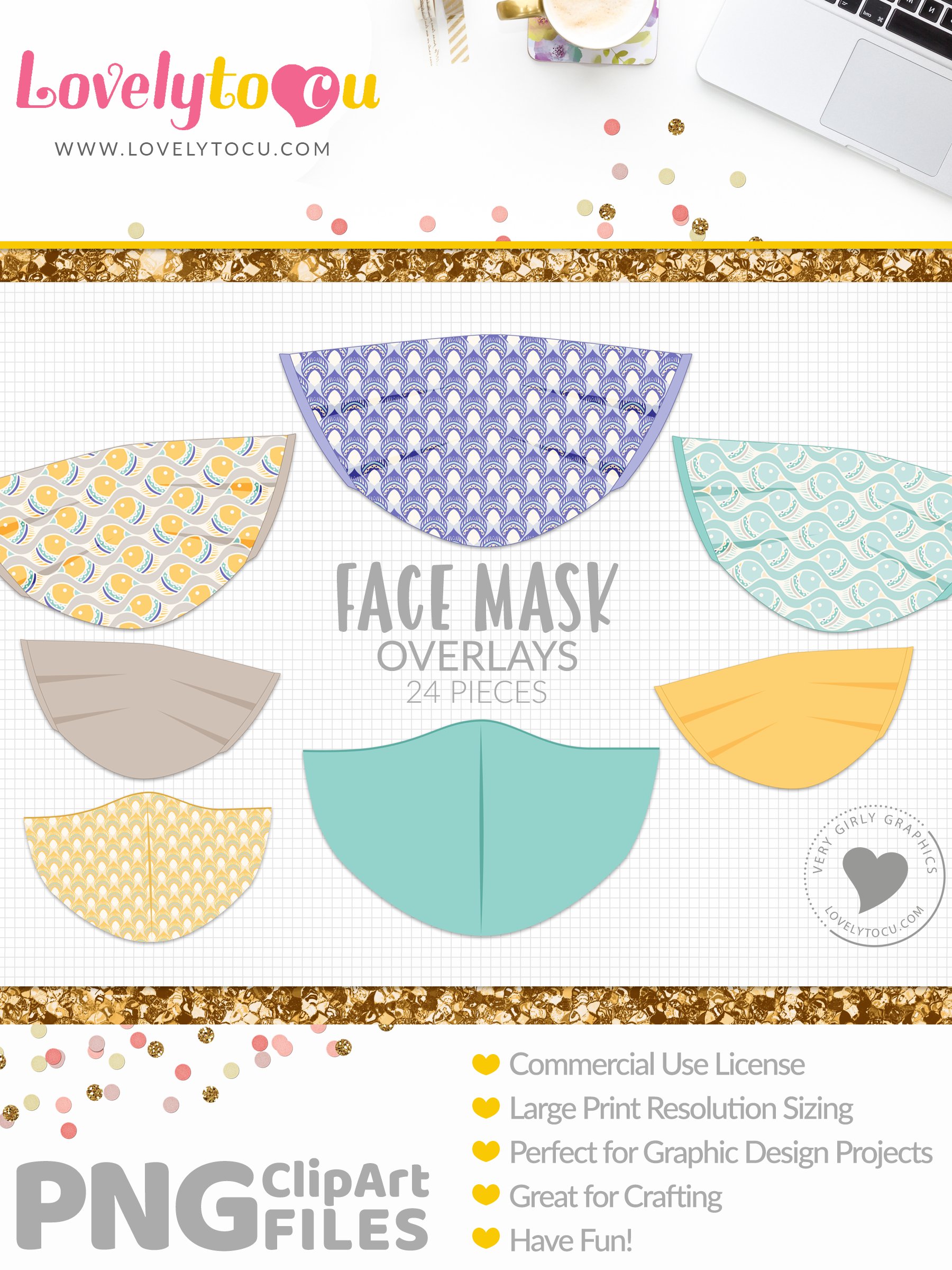Face mask overlay, PNG clipart graphics (939523)